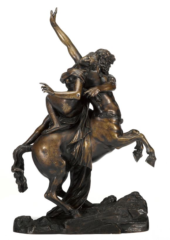 Bonhams : A patinated bronze figural group The Abduction of Deianira ...