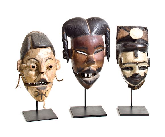 Bonhams : Three Ogoni Masks, Nigeria