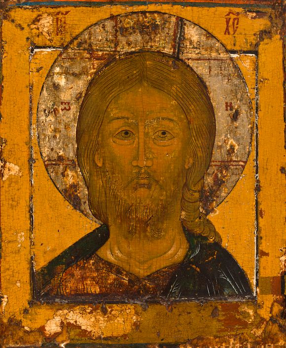 Bonhams : A Russian icon of Christ the Fiery Eye circa 19th ...