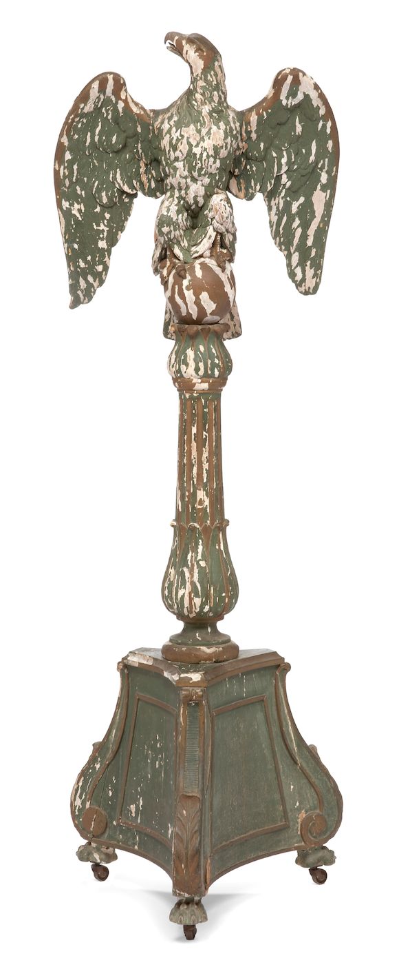 Bonhams : A Continental Baroque style eagle form painted torchère ...