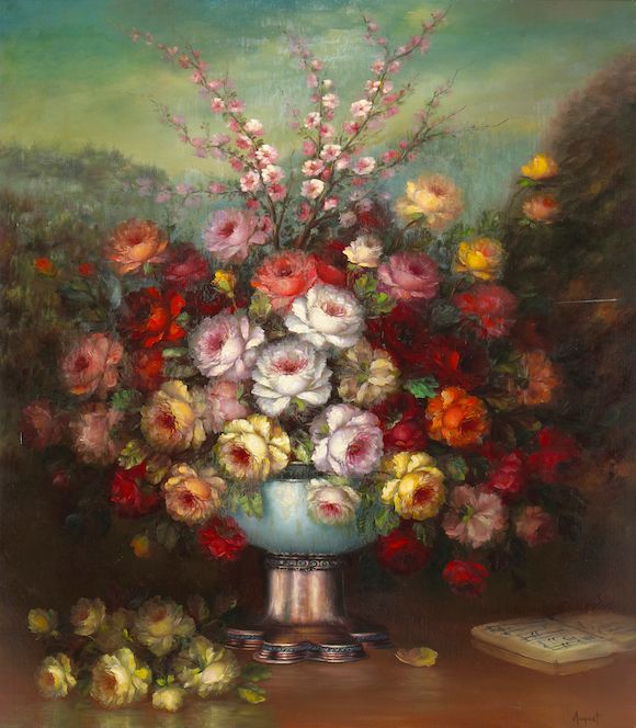 Bonhams : Artist Unknown Floral Grande 48 x 42in