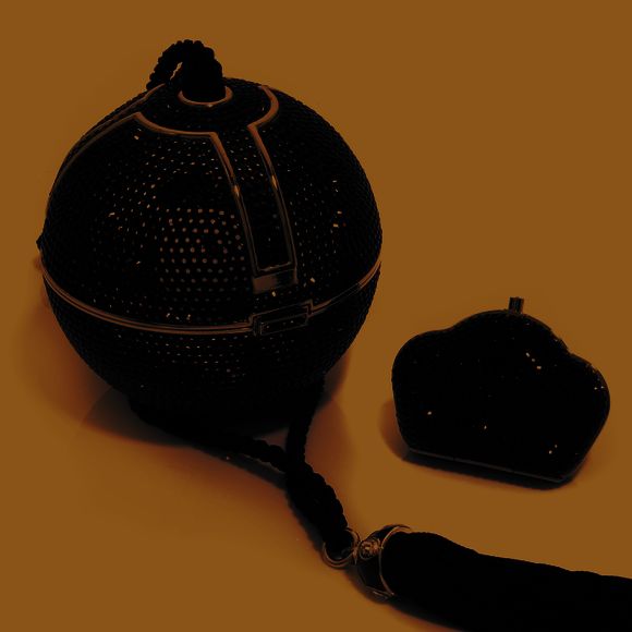 Bonhams : A black and silver crystal disco ball purse together with a ...