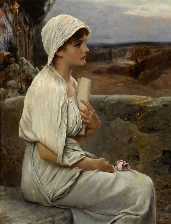 Bonhams : Alfred Seifert (Czech, 1850-1901) Hypatia 19 3/4 x 15 1/2in (50.2 x 39.4cm)