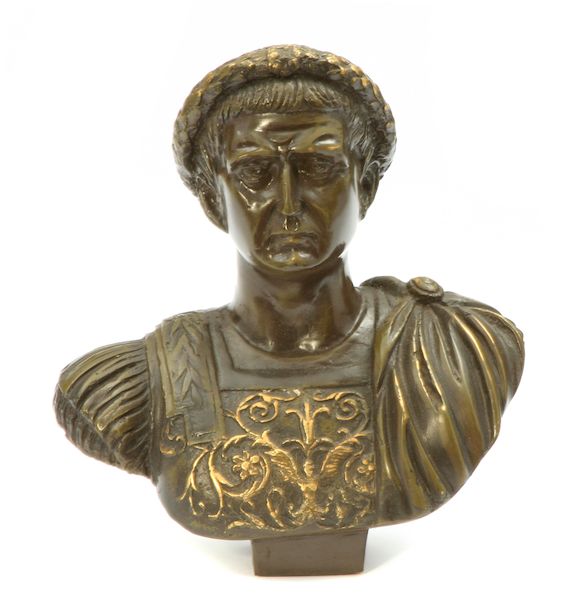 Bonhams : A patinated bronze bust of a Roman, after the antique
