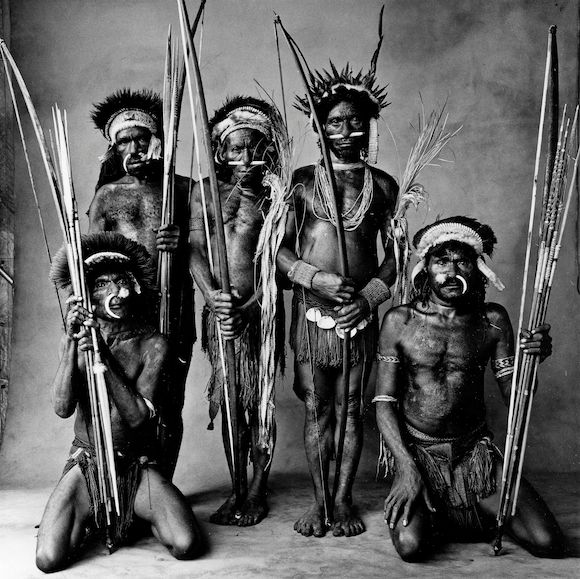 Bonhams : Irving Penn (American, 1917-2009); Five Okapa Warriors, New ...