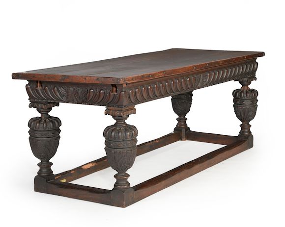 Bonhams : A Continental late Renaissance oak refectory table late 16th ...