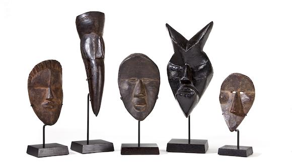 Bonhams Five Large Dan Passport Masks Liberiaivory Coast