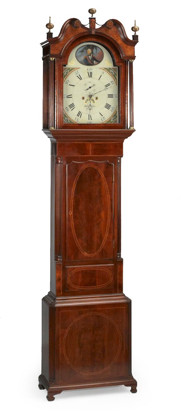 Bonhams : A George III inlaid mahogany tall case clock Robert Fletcher ...