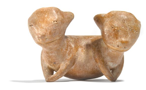 Bonhams : Miniature Colima Two-Headed Dog, Protoclassic, ca. 100 B.C.-A ...