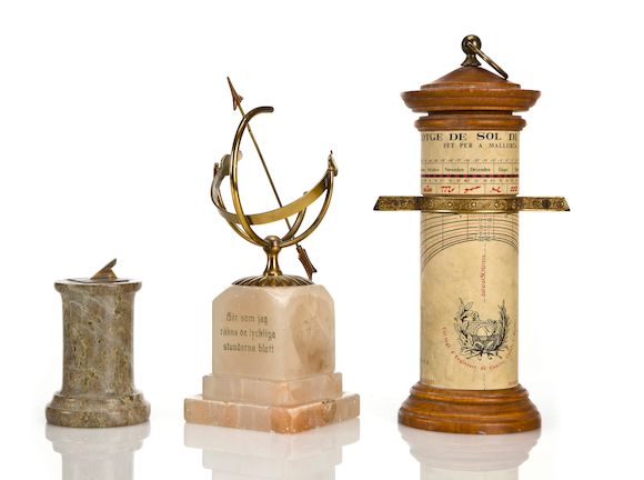 Bonhams : Three desktop sundials 20th century 10-1/2 in. (26.7 cm ...