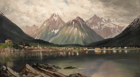 Bonhams : James Everett Stuart (1852-1941) Sitka, Alaska, 1895 24 x 42in