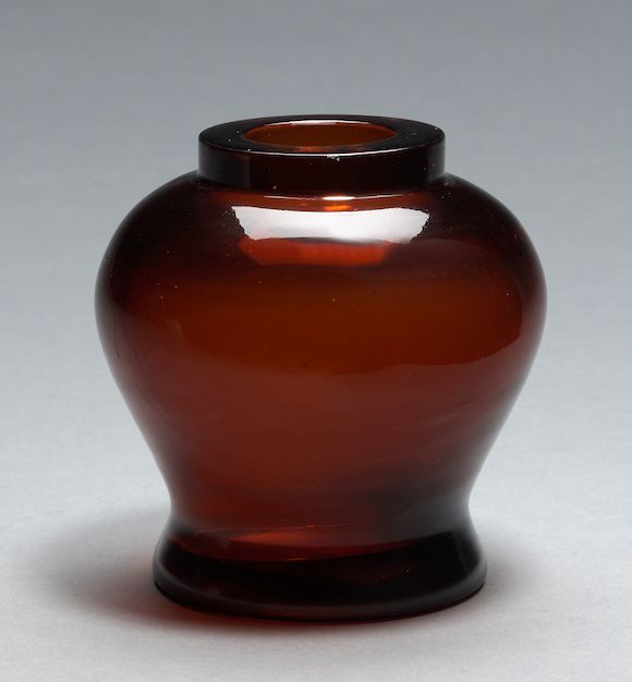 Bonhams : A cinnamon brown Peking glass jar 19th century
