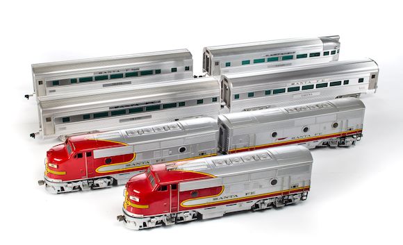 Bonhams : Santa Fe ABA diesel No. 16L and four passenger cars 20th ...