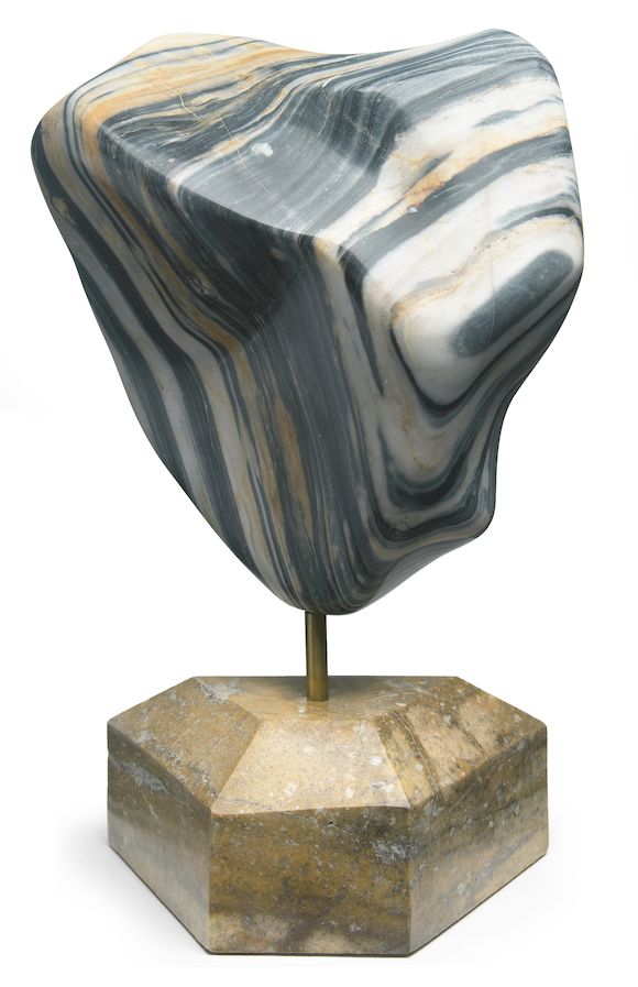 Bonhams : An Arizona black and white "Orca" marble sculpture