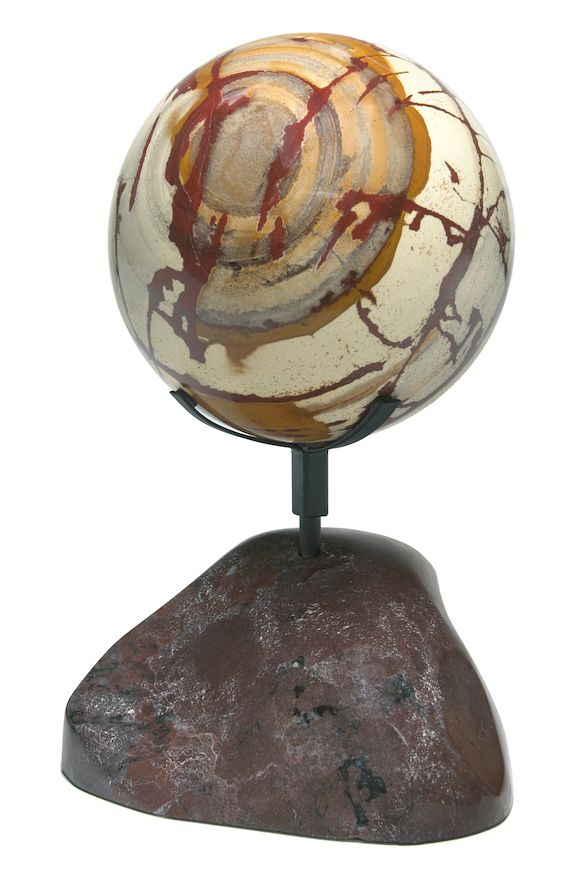 Bonhams : A Rhyolite sphere on base