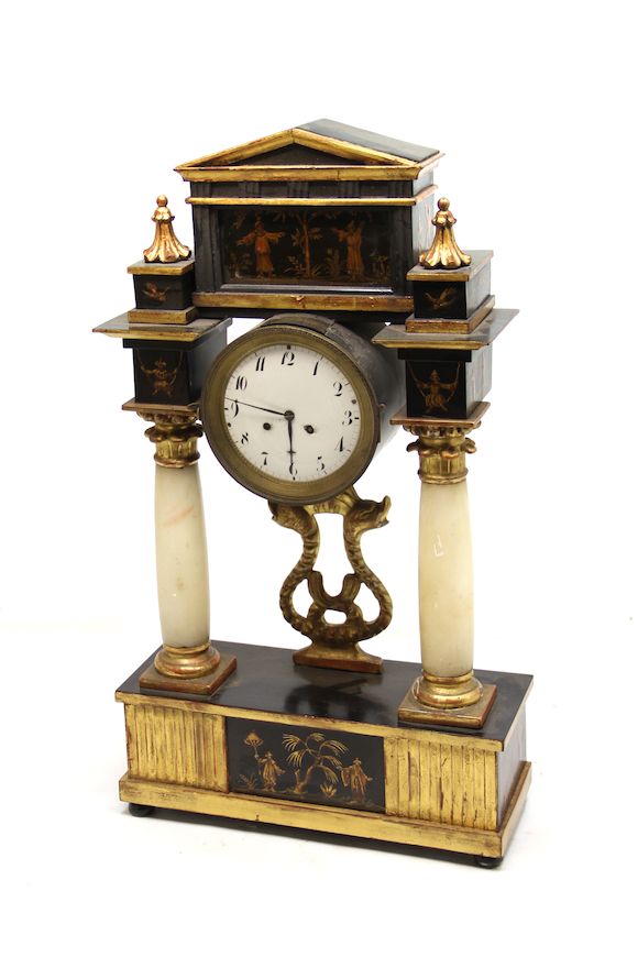 Bonhams : An Austrian partial ebonized giltwood and alabaster portico ...