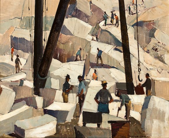 Bonhams : Paul Sample (American, 1896-1974) Granite Quarry 20 x 24in