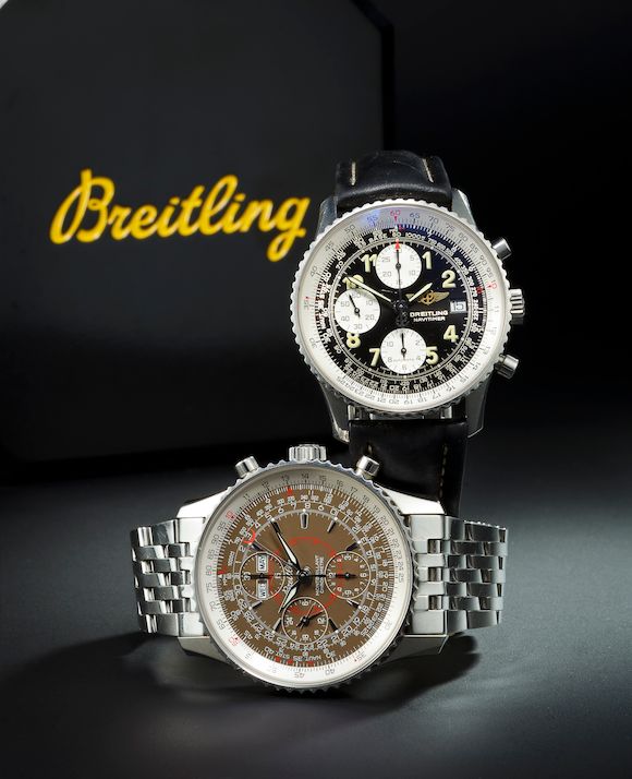 Bonhams : Breitling. A fine automatic stainless steel slide rule ...