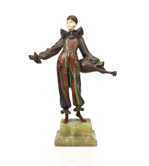 Bonhams : An Austrian carved and enameled ivory and cold-painted bronze ...