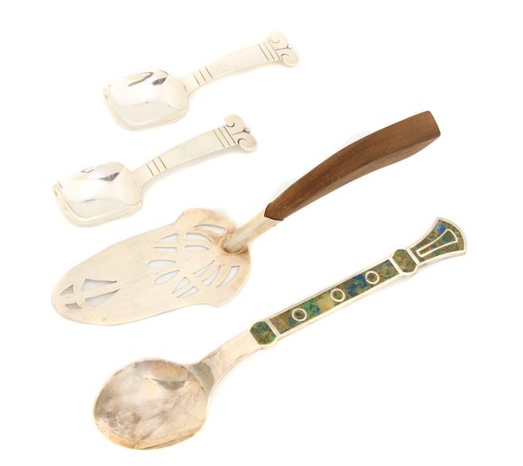 Bonhams : A group of six pieces of Mexican sterling silver flatware ...