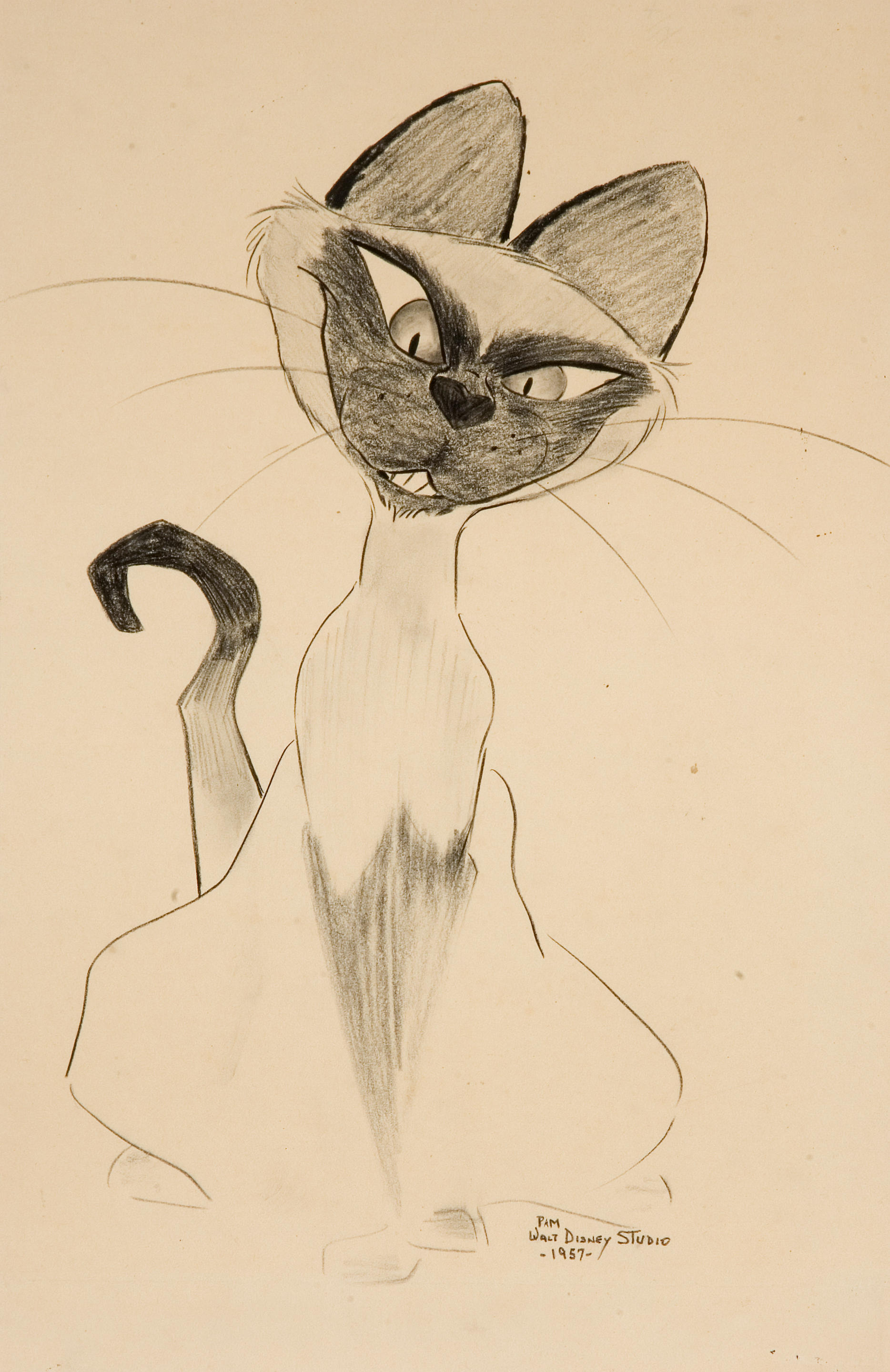 Bonhams : A Walt Disney drawing of the Siamese cat in the film Lady and ...