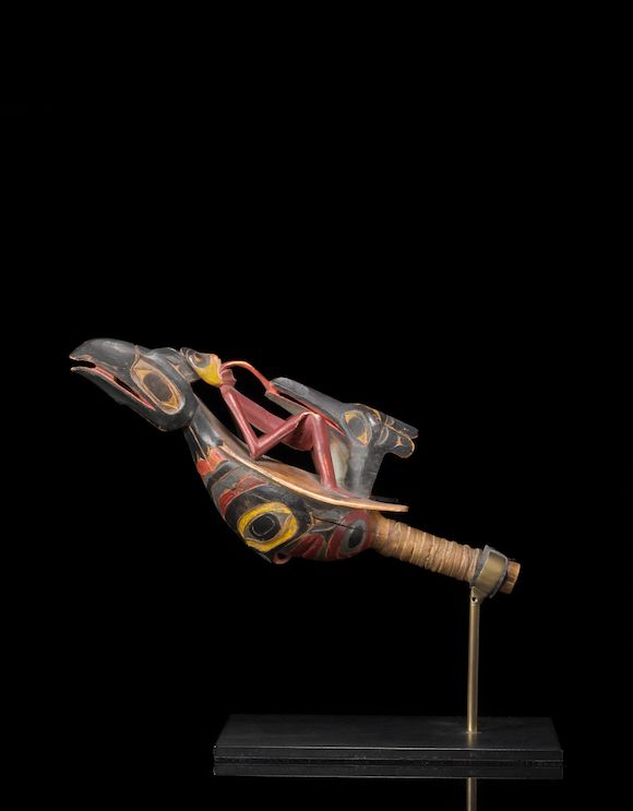 Bonhams : A Tlingit raven rattle