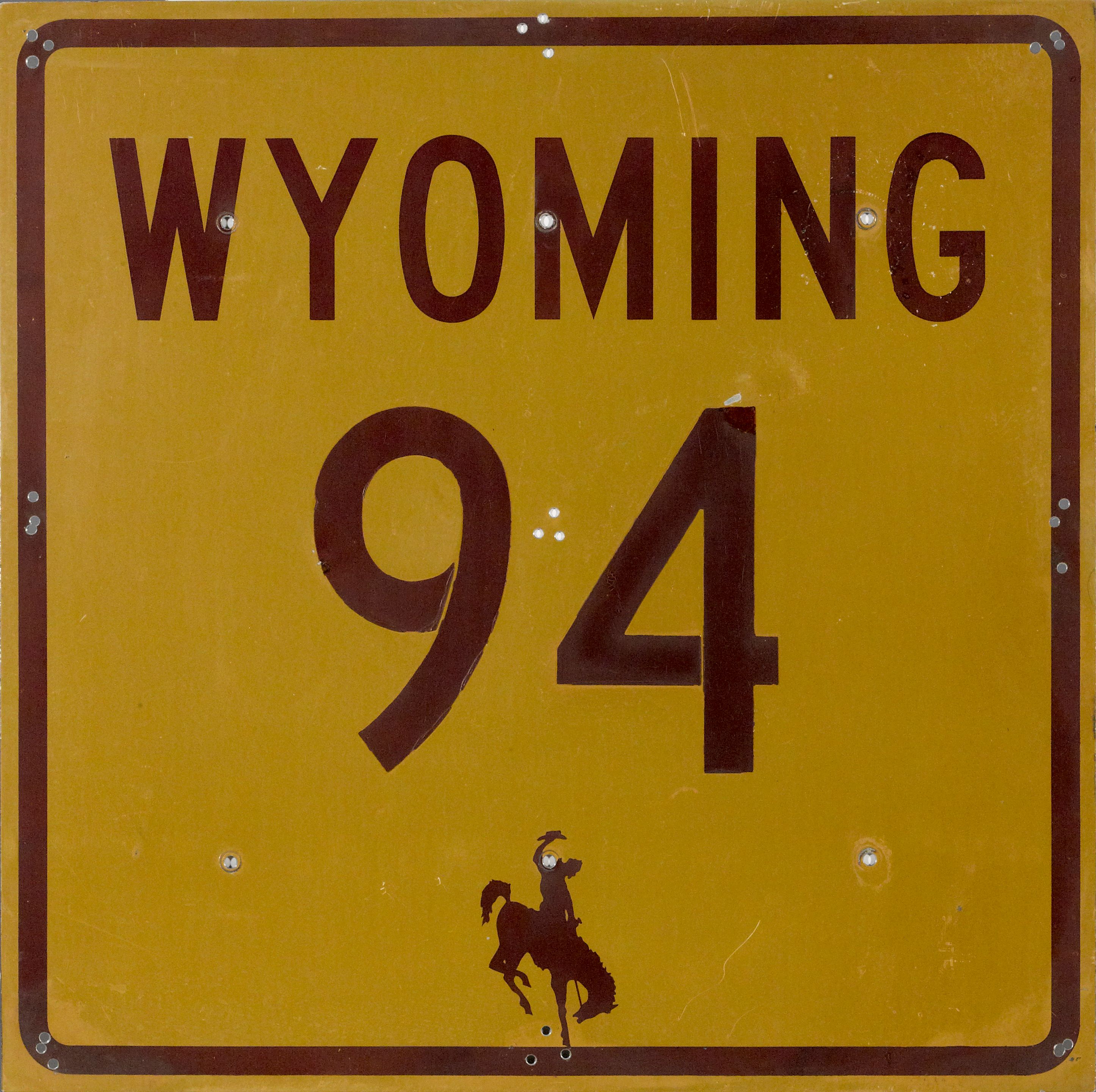 Bonhams Cars : A Wyoming Interstate 94 road sign,