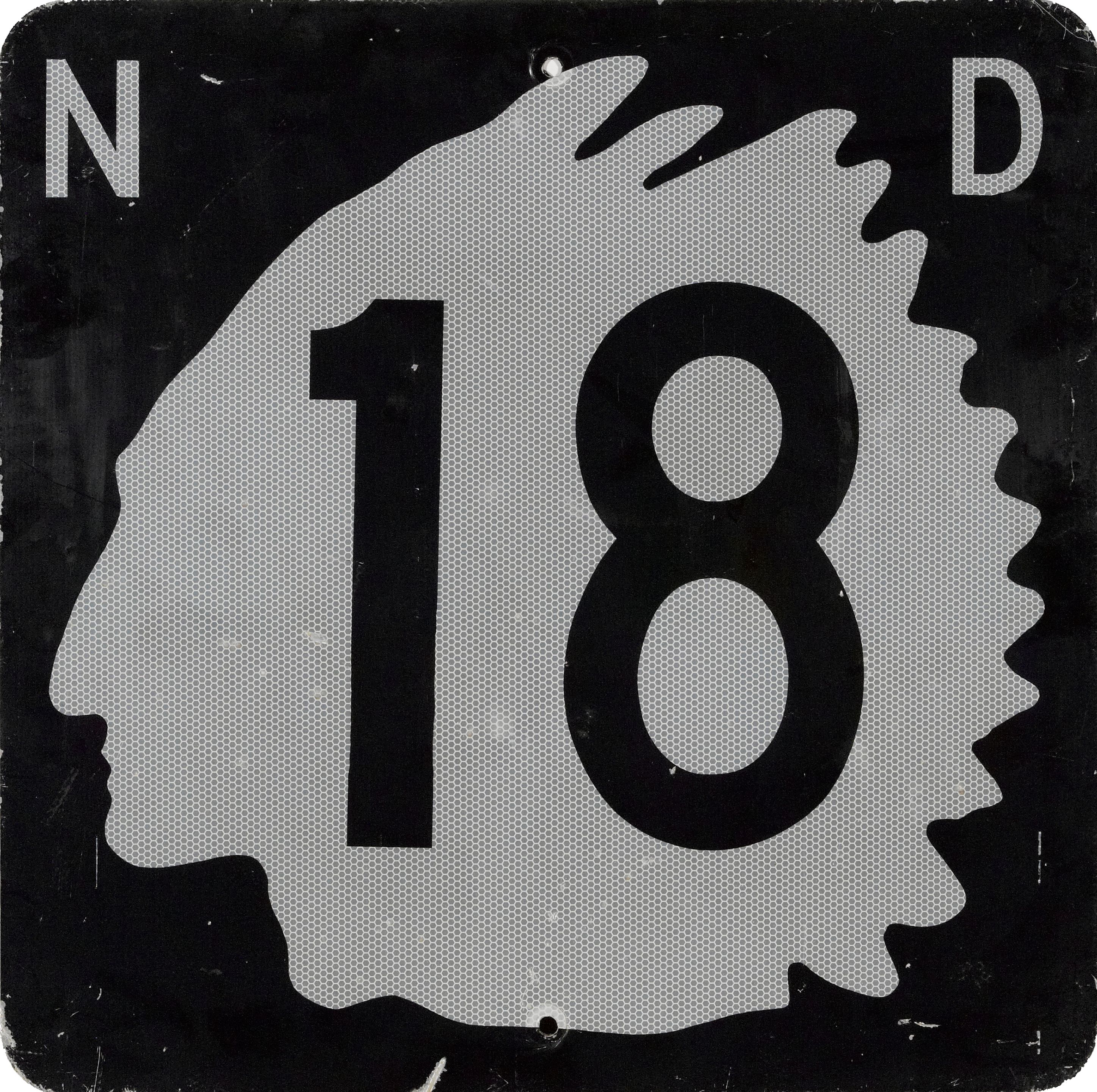 Bonhams Cars : A North Dakota State Highway 18 road sign,