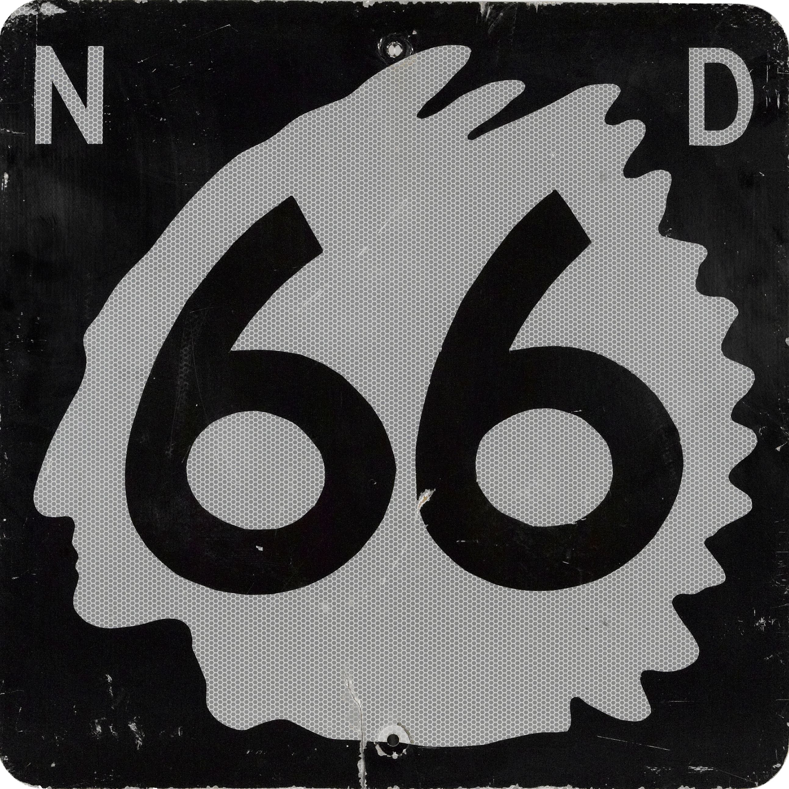 Bonhams Cars : A North Dakota State Highway 66 road sign,