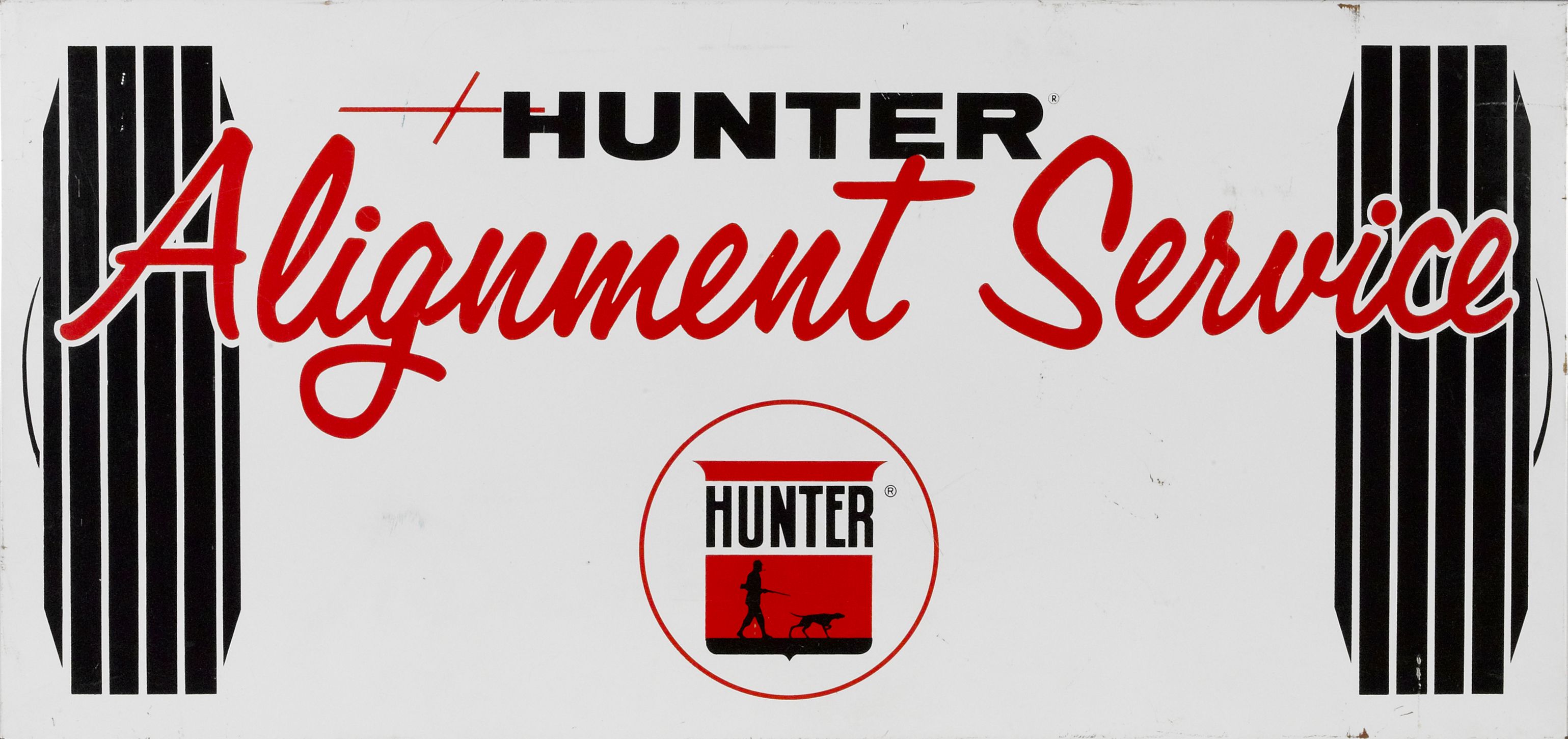 Bonhams Cars : A Hunter Alignment Service sign,