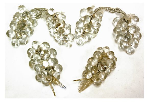 Bonhams : Six Italian colorless glass grape clusters mid 20th century