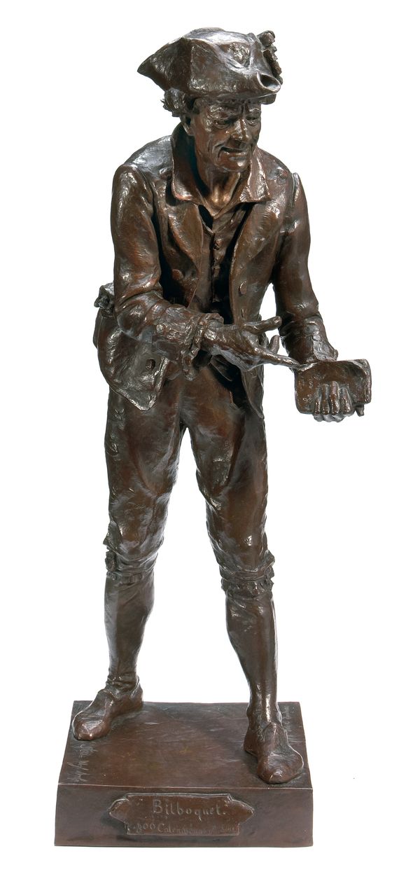Bonhams : A French patinated bronze figure: Bilboquet after a model by Andreé Wegl (French, 19th ...
