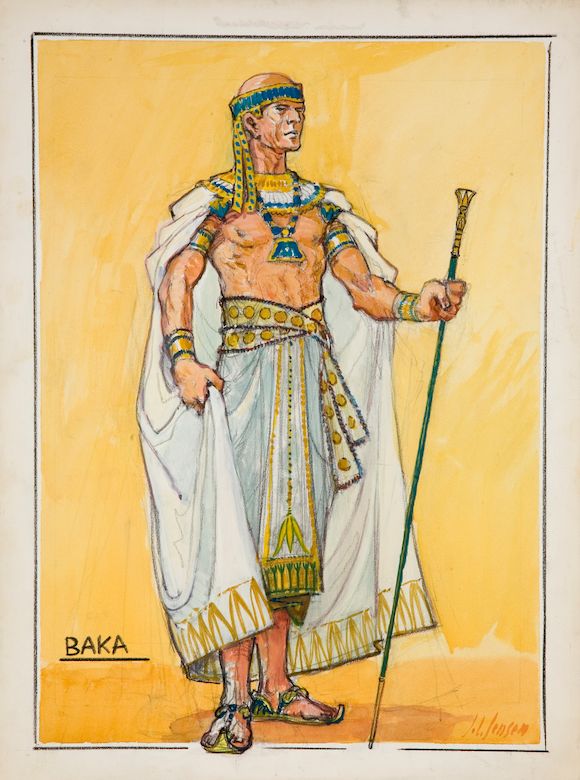 Bonhams : Original costume studies by John Jensen for The Ten Commandments
