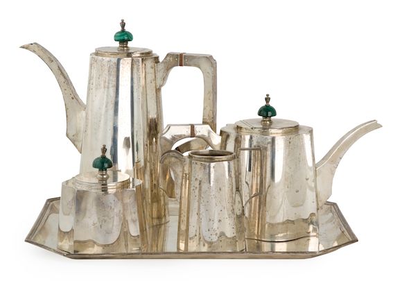 Bonhams : An Elton John owned Cartier sterling silver tea and coffee set
