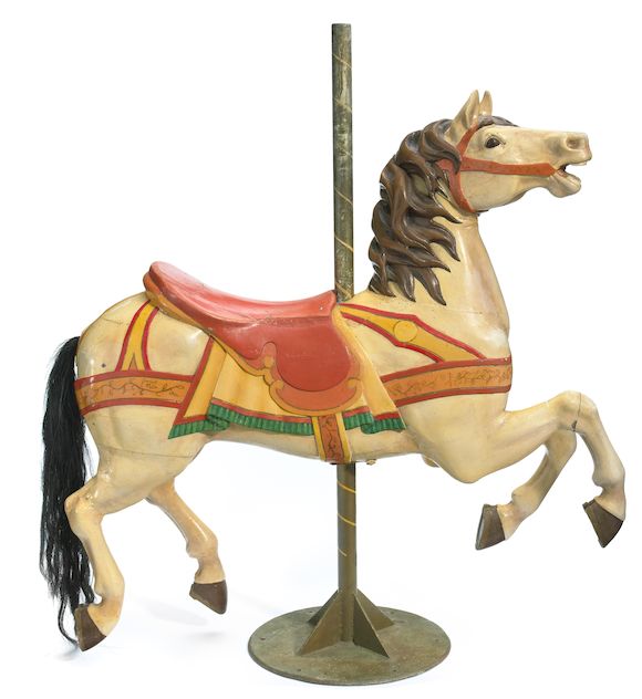 Bonhams : A carved and painted carousel horse, Dentzel mare designed by ...