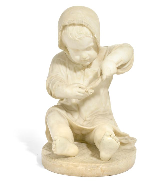 Bonhams : An Italian carved alabaster figure of a child early 20th century