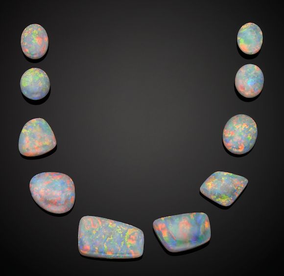 Bonhams : Stunning Suite of Ten Crystal Opals