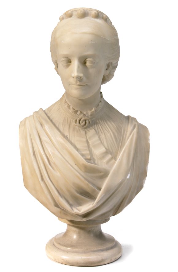 Bonhams : A Scottish carved marble bust of a lady James Alexander Ewing ...
