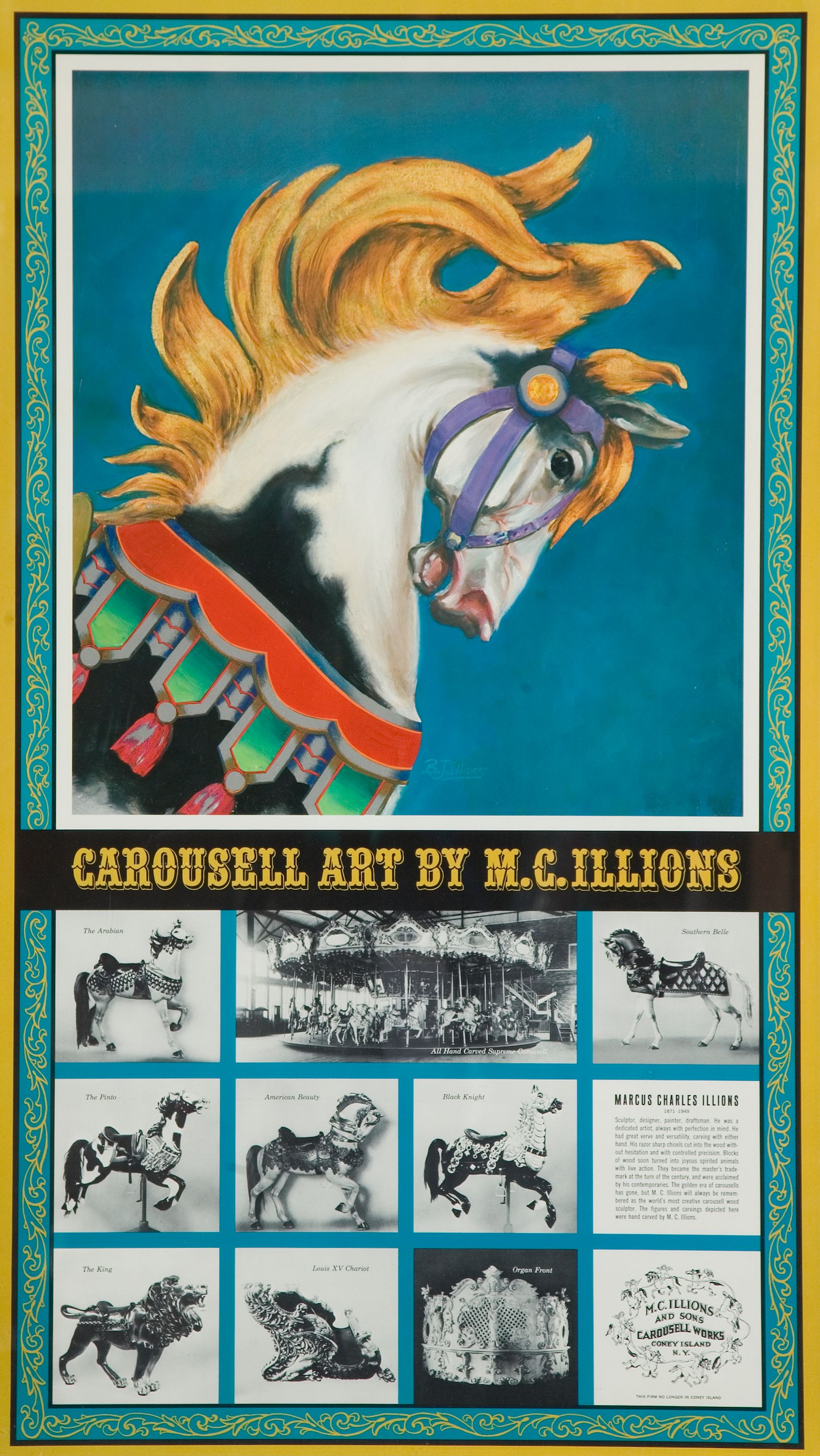 Bonhams : Two Contemporary carousel posters Marcus Illions and Norman Evans