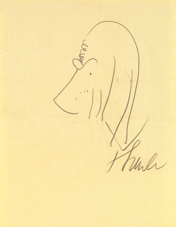 Bonhams : THURBER, JAMES. 1894-1961. Original pencil sketch, 8 ½ by 11 ...