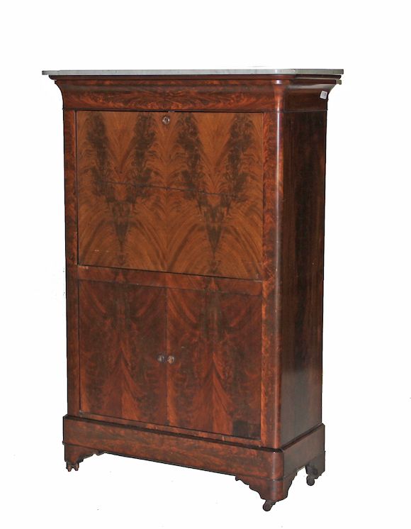 Bonhams : An American Classical mahogany secretaire a abattant second ...