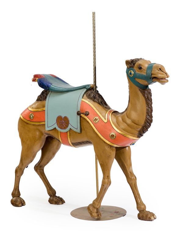 Bonhams : A carved and painted carousel camel Charles Loof, Brooklyn ...