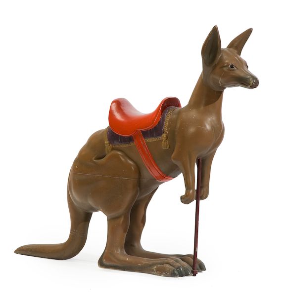 Bonhams : A French carved and painted child's carousel kangaroo Matheiu ...