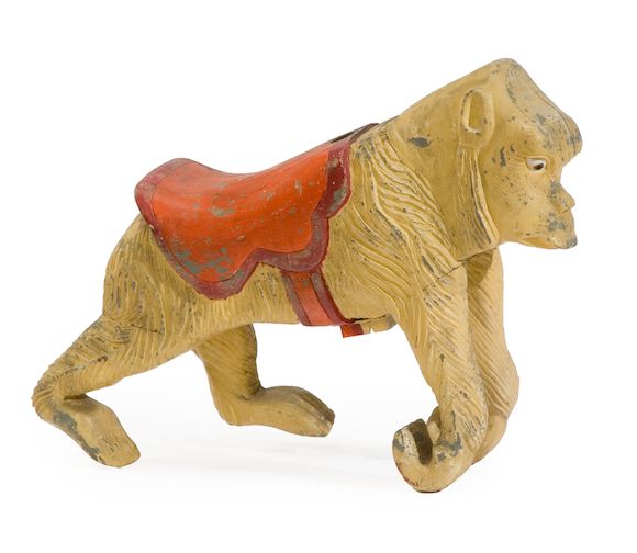 Bonhams : A carved and painted child's carousel gorilla Ortega, Mexico ...