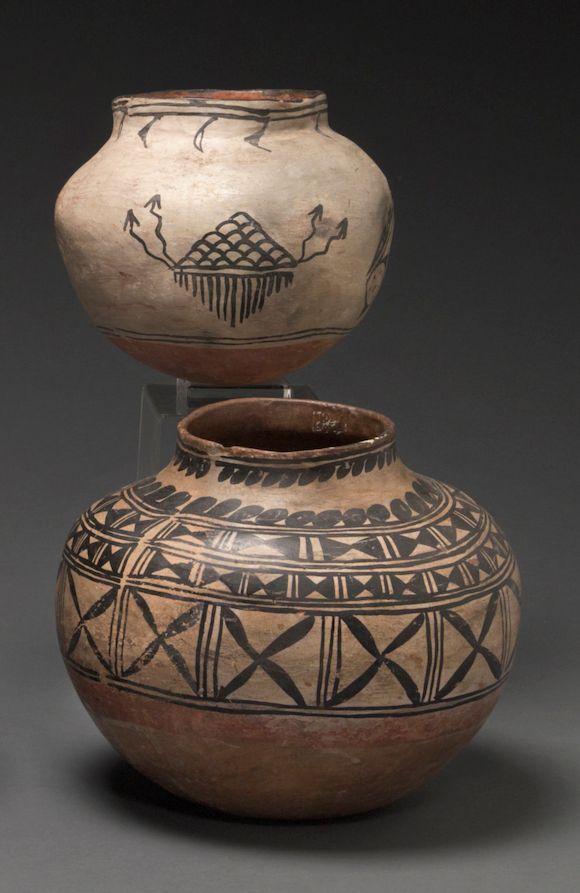 Bonhams : Two Pueblo jars