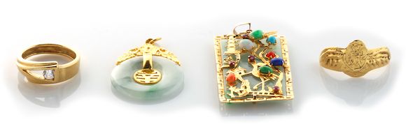 Bonhams : A collection of jadeite jade, hard-stone, diamond simulant ...