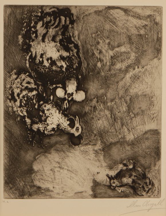 Bonhams : Marc Chagall (Russian/French, 1887-1985); Plate 79, from Fables;