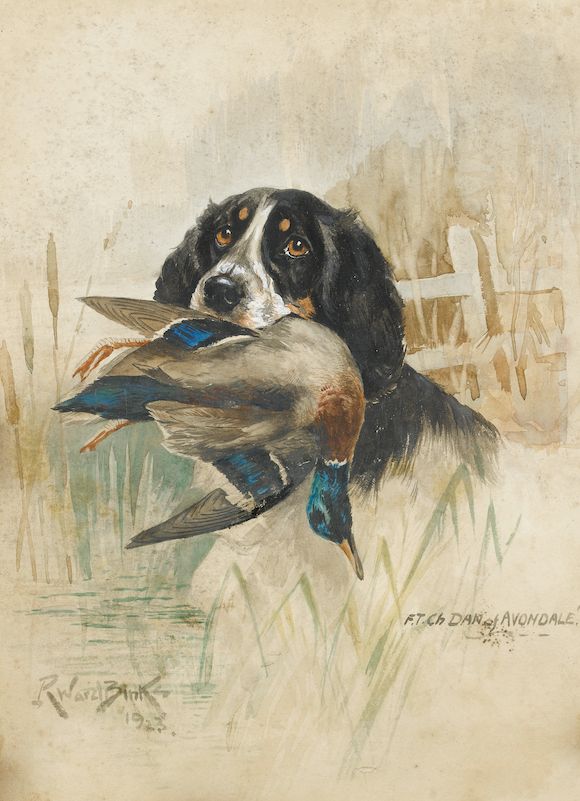 Bonhams : Reuben Ward Binks (British, 1880-1950) Field Trial Ch. Dan of ...