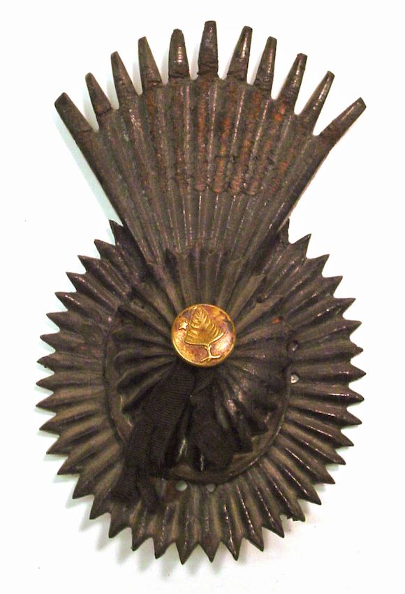 Bonhams : An early New England officer's leather cockade for a chapeau ...