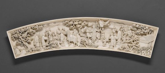Bonhams : A carved ivory plaque